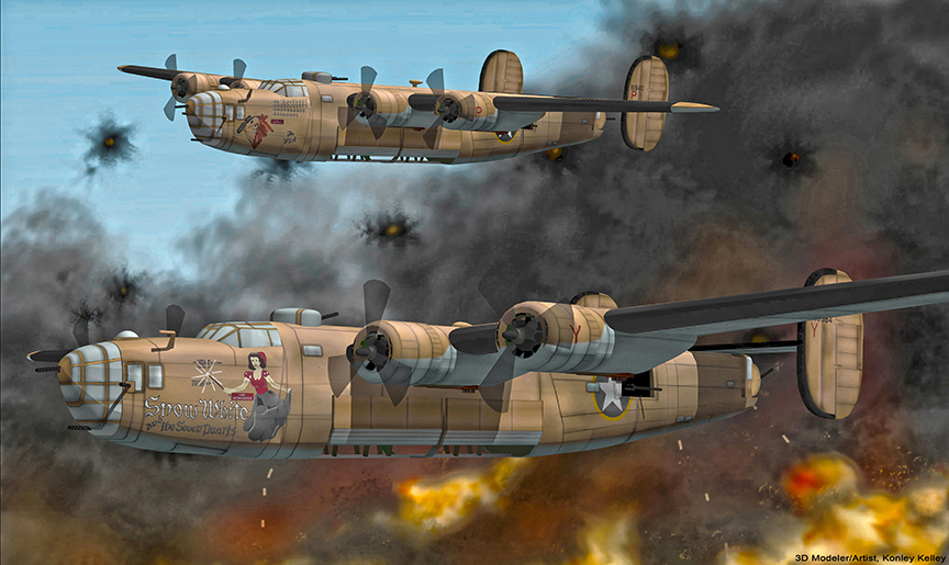 B-24D Liberator "The Goon" and Japanese Zero